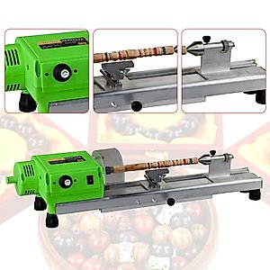 Onetuon Mini Wood Lathe Benchtop MICRO Woodturning Lathe Grinding Polishing Beads Drill Rotary Tool Set Variable Speed (Standard)