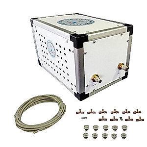 Patio Misting Kit - 250 PSI Patio misting System - Made in USA Pump - Up to 40 Nozzles Misting System - For Residential Misting System - Stainless Steel Misting Nozzles (10 Nozzle System)