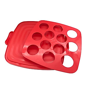 Agyvvt 11 Inch Portable Square Cake Carrier with Handle Red