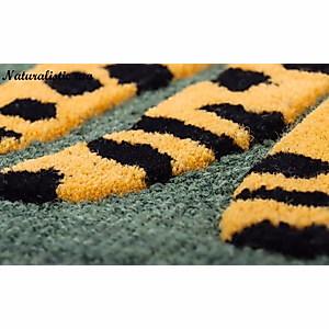 Handmade Catwalk Rug Woolen Animal Print & Thick Green Carpet Area Rug Living Room Bedroom for Kids Room (Green, 6x6' Round)