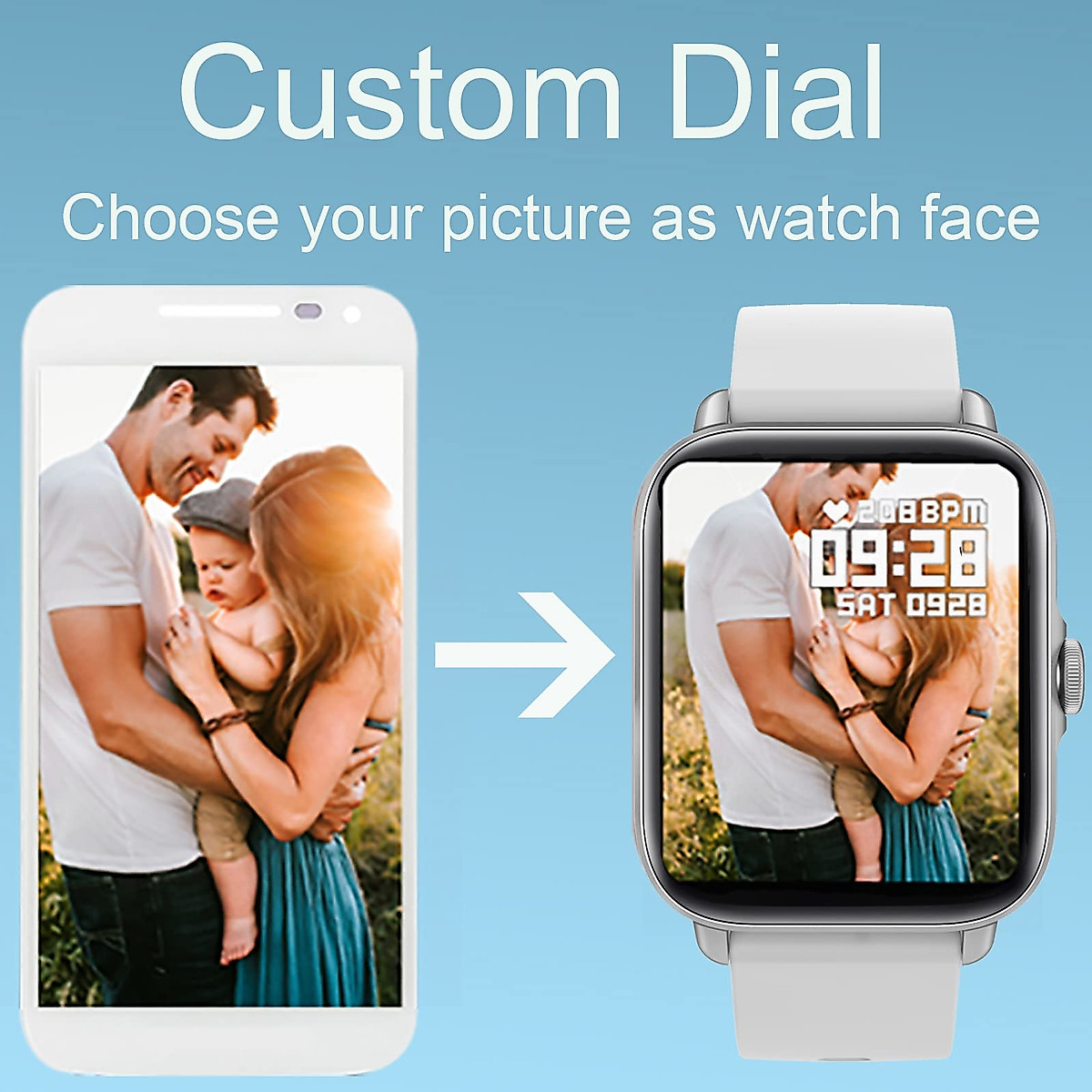 Smart Watch for Text and Call (Make/Answer Call) Smart Watch for iPhone Compatible Android Phones Fitness Tracker Pedometer Step Counter Sport Bluetooth Call Watch Phone Watches