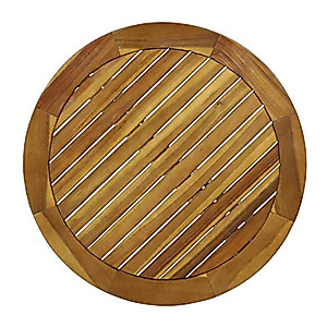 Tracy Outdoor Acacia Wood Bistro Set, Teak and Dark Gray