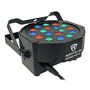 (8) Rockville Battery PAR 50 Rechargeable LED DMX DJ Club Wash Up-Lights+Remote