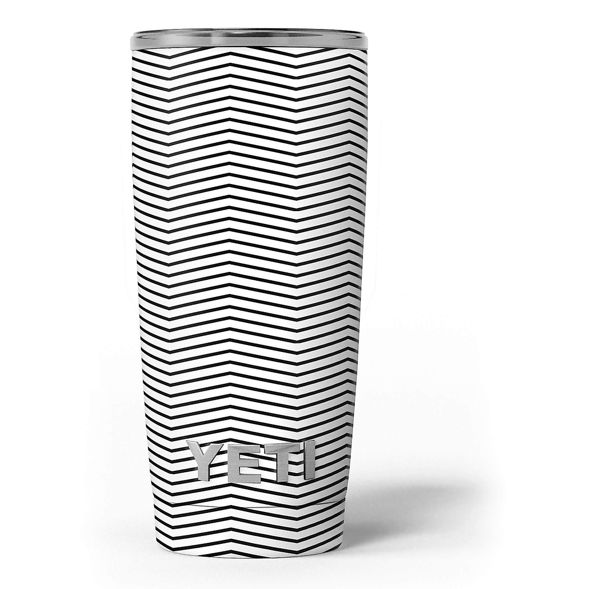 Design Skinz The Slate Black Chevron Pattern with Clear Backing - Skin Decal Vinyl Wrap Kit Compatible with The Yeti Rambler Cooler Tumbler Cups