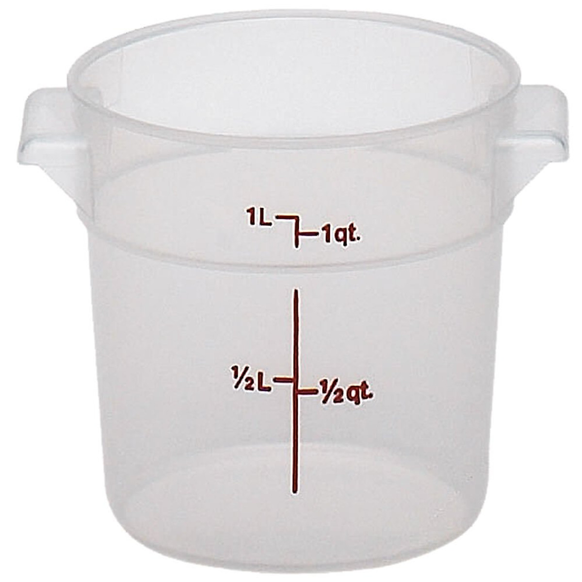 Cambro RFS1PP190 Storage Container, Round, 1 Quart, Polypropylene, Translucent, NSF, 12-units