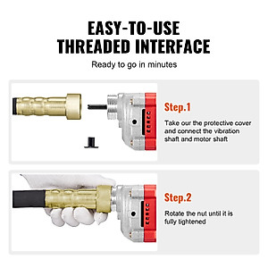VEVOR Handheld Concrete Vibrator, 800W Electric Vibrator 13000 VPM, Electric Concrete Vibrating Tool With 6.6ft / 2m Shaft Rod, Portable Pencil Cement Vibrator Remove Air Bubble and Mix Concrete