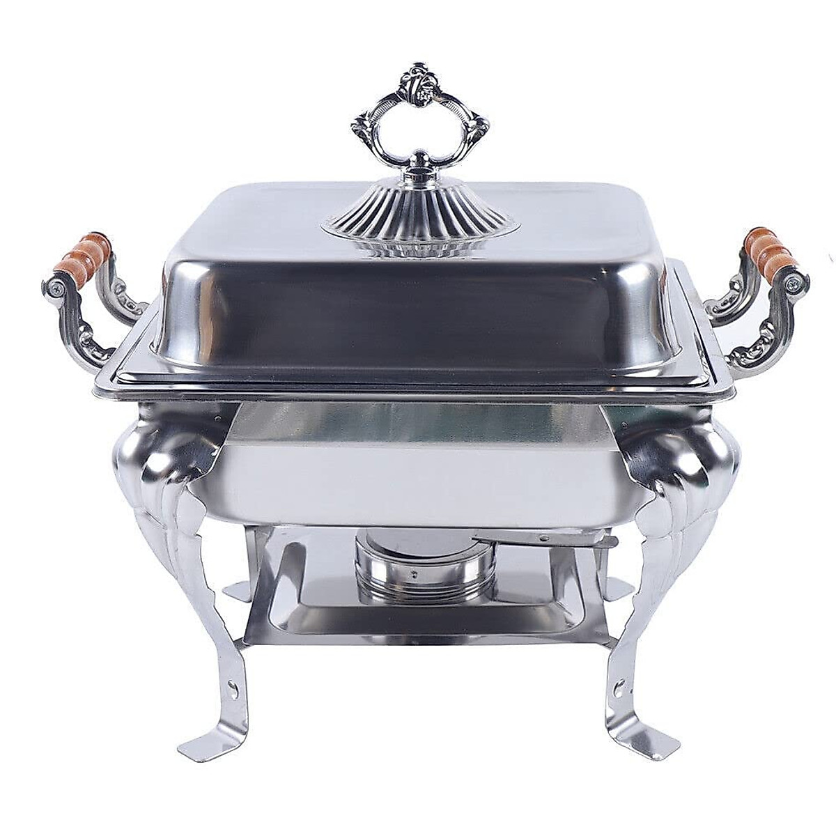 TFCFL Stainless Steel Food Warmer Chafer Chafing Dishes Buffet Set Square Buffet Stove Buffet Warming Container for Home and Restaurant Use
