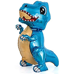 4Pack Giant Self Standing Dinosaur Foil Balloons for Dinosaur Birthday Party Supplies Decorations