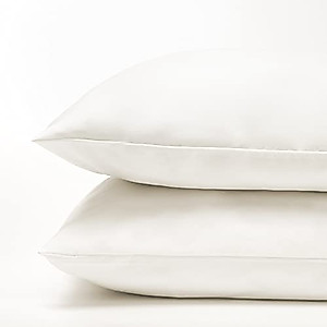 TILLYOU Toddler Pillowcase 2 Pack with Envelope Closure,13" x 18" Silky Soft Microfiber Travel Kids Pillow Cases for Boys and Girls,Pure White