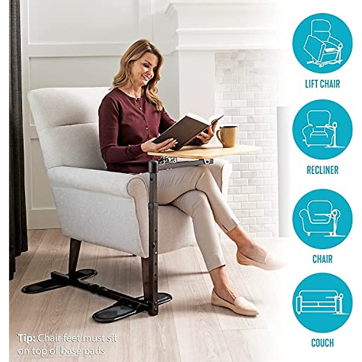 Able Life Universal Swivel TV Tray Table, Portable Laptop Desk, Adjustable Couch Desk for Computers
