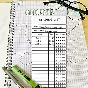 50pc 3 x 8" Reading List Bookmark,Personal Libraries Cards Book Tracker Notecards,Reading Log,Gift for Reading Lover Readers|Literary Gifts,Book Accessories