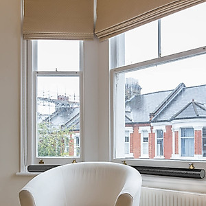 C CELAINER Door Draft Stopper, Draft Stopper for Bottom of Doors, Under Door Draft Blocker, Bottom Seal Weather Stripping, Removable and Washable, Sound Blocker, Adjustable Door Sweeps 37 inch (Black)