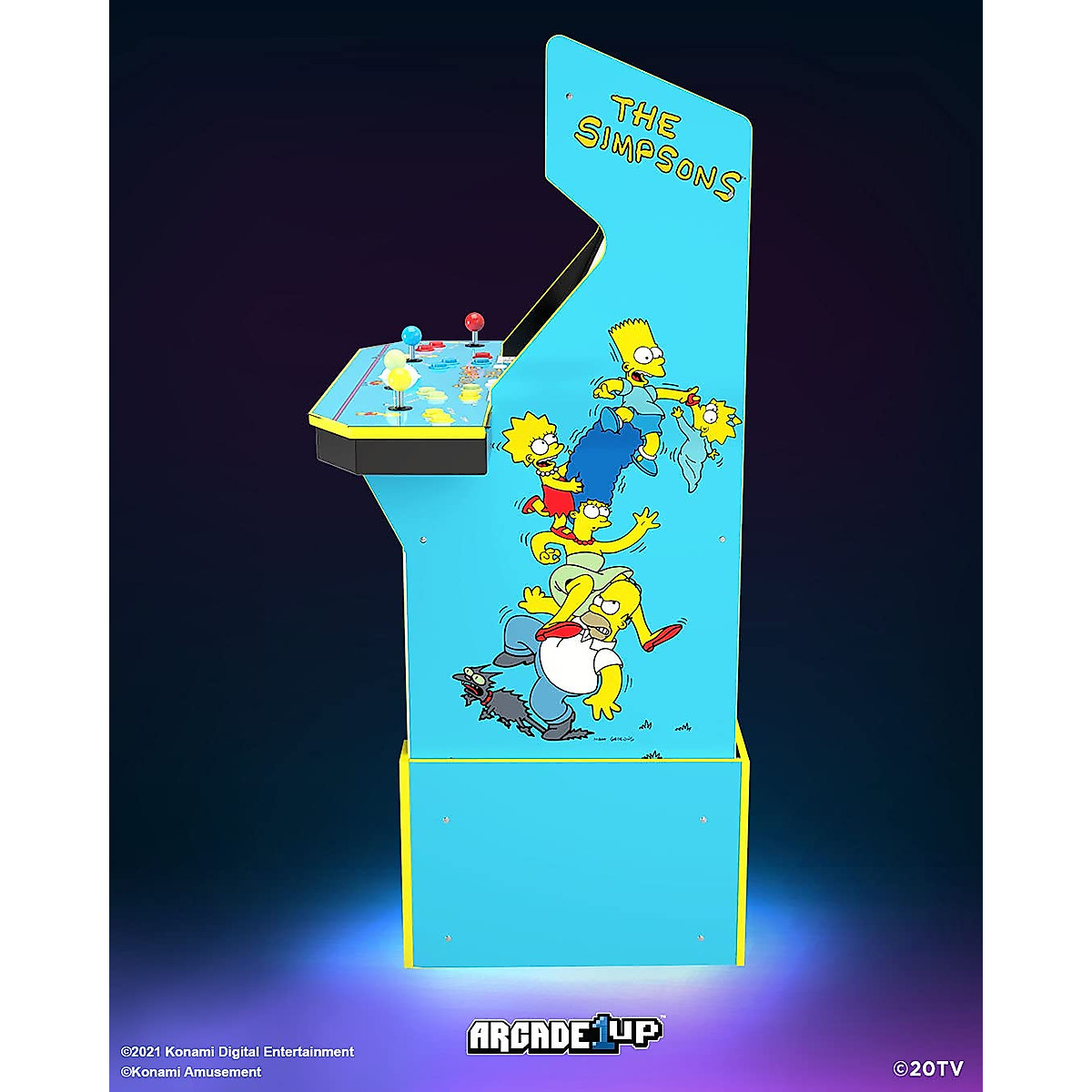 Arcade1UP The Simpsons Live Arcade Cabinet with Riser & Lit Marquee (4 Player) Blue