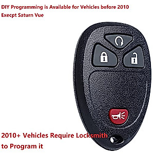 Remote Key Fob Replacement Fits for Chevy Silverado Avalanche Equinox Express Traverse Captiva GMC Sierra 1500 2500 Acadia Savana Yukon Buick Enclave Cadillac Escalade Pontiac Torrent Saturn Outlook