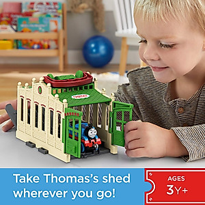 Thomas & Friends Connect & Go Thomas Shed, Push-Along Train Engine with take-Along Storage shed for Preschool Kids Ages 3 Years and up
