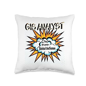 GIS ANALYST Gifts GIS Analyst-Funny Hero Job Throw Pillow, 16x16, Multicolor