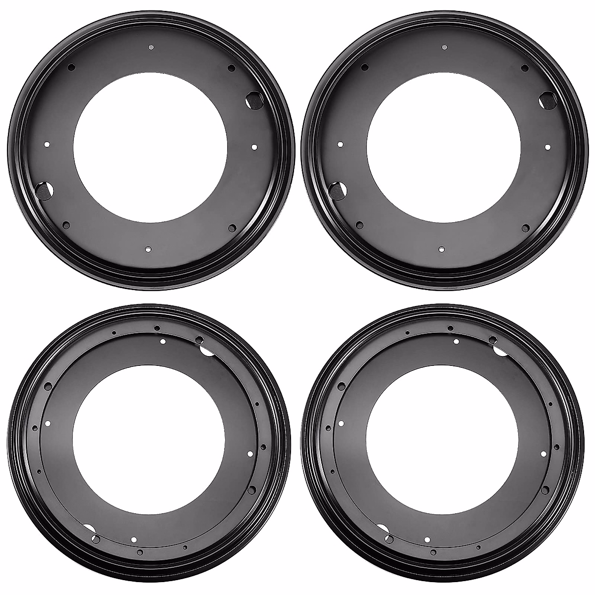 SEHOI 4 Pack 12 Inch Black Lazy Susan Hardware, 360°Rotating Swivel Plate, 5/16 inch Thick Ball Bearings Turntable Lazy Susan Base for Rotating Table, Display Plate, Serving Tray
