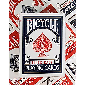 Bicycle Rider Back Playing Cards, Standard Index, Poker Cards, Premium Playing Cards, Red & Blue, 2 Count (Pack of 1)