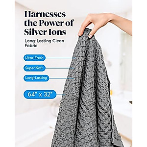 SUTERA - Silverthread Waffle Towel California - Grown Pima Cotton, Quick Drying, Ultra Soft, Lightweight and Absorbent - Waffle Weave Design