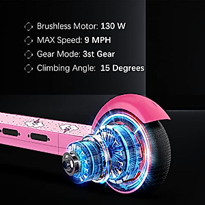 Aovopro Electric Scooter for Kids Age of 6-12,Flashing Rainbow Led Lights,Flashing Wheel and 6.5'' Wheels,UL Certified Kids Electric Scooter