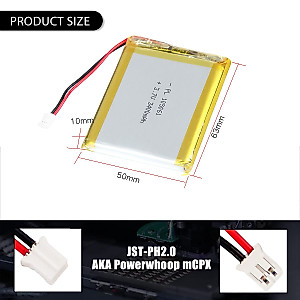 AKZYTUE 3.7V 3400mAh 105061 Lipo battery Rechargeable Lithium Polymer ion Battery Pack with JST Connector