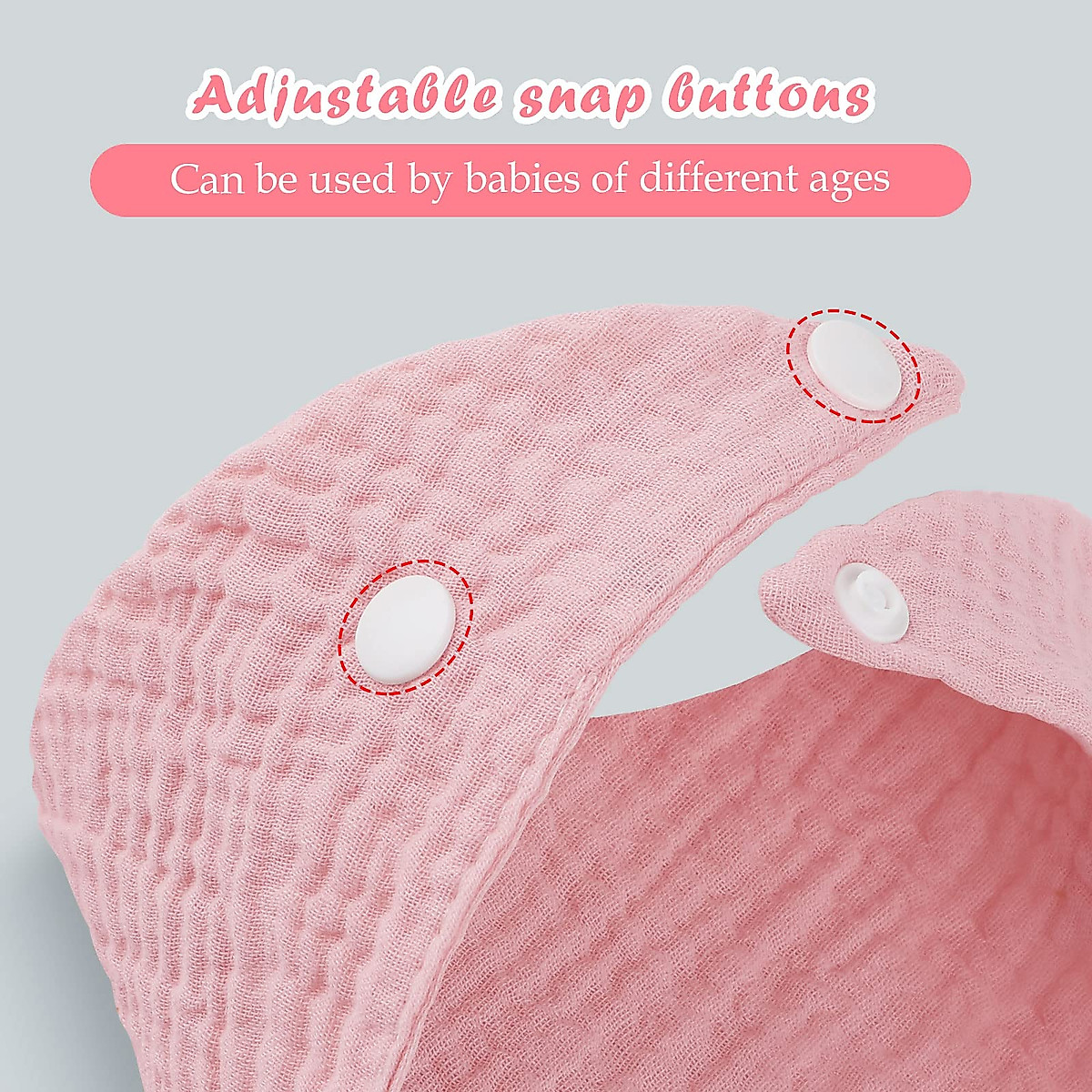 WD&CD Muslin Baby Bibs 10 Pack Baby Bandana Drool Bibs Cotton Absorbent Bandana Bibs Set for Unisex Boys Girls, Pink