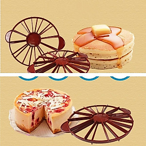 Cake Portion Marker, Cake Divider Round Cake Slice Pie Slicer Marker Round 10 or 12 Piece Cake Slice Marker Double Sided Cake Portion Marker Equal Portion Cutter Bread (Yellow, 126g (280))