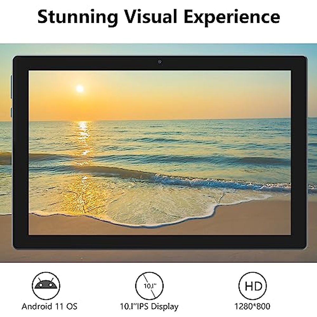 2023 Newest 2 in 1 Tablet with Keyboard, 6GB+128GB/1TB Expandable, 10 inch Tablet Android 11 Tablets Include Mouse Stylus Tempered Film, 5G WiFi 6, 8MP Dual Camera, 1280*800 10" FHD, 6000mAH Tablet PC