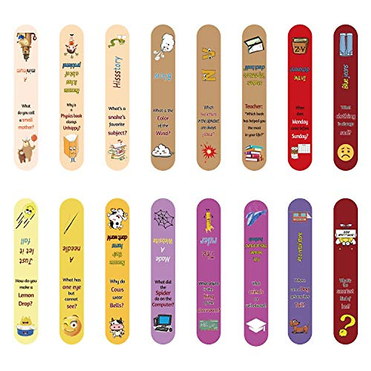 62 Pieces Magnetic Bookmarks Magnetic Page Markers with 31 Different Hilariously Silly Jokes and Brain Twisters for Kids, Teens, Students Reading Stationery and Gifts