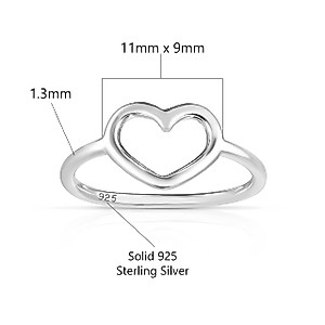 Savlano 925 Sterling Silver Heart Stackable Ring Band for Women - Made in Italy Comes With a Gift Box (7)