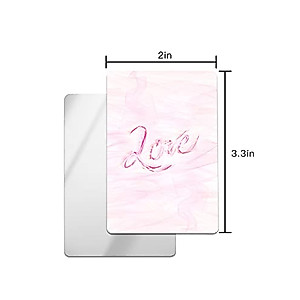 Carosoffe Valentine's Day Small Compact Mirror for Purse, Pink Ombre Love Lettering Abstract Art Travel Makeup Mirror for Women Men, Rectangular Handheld Compact Pocket Mirror 4 PCS
