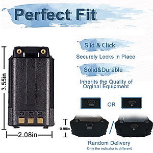 UV-5R Battery Enlarge Rechargable Type-c Charger 3800mAh BL-5 for Walikie Talkie BF-F8HP UV-5RE RD-5R UV-5RTP UV-5X3 USB-C Ham Radio Accessories (BL-5L BAOFENG Battery Series)