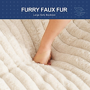 Hobestluk Bean Bag Chairs Sofa for Adults Fluffy Bean Bag Chair with Armrest Comfy Plush BeanBag Sofa Sack Memory Foam Sofa with Handle for Living Room, Bedroom, Apartment, Dorms (Beige)