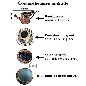 Watering can with Lights,Solar Star Shower Light with Stake Firefly Bunch Lights Fairy Copper Wire Waterproof String Lights, Solar Lanterns Outdoor Waterproof,Outdoor Garden Metal Decor Lights