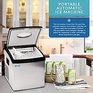 MaxiMatic MIM-5802 Mr Freeze Portable Ice Maker, Stainless Steel