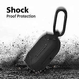 AIRSPO Case Designed for Galaxy Buds Plus Case (2020) / Galaxy Buds Case (2019) Full-Body Protective Skin with Keychain (Black)