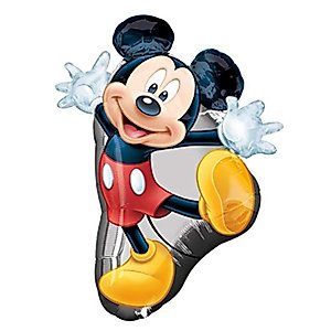 31" Red Mickey Mouse Full Body Mylar Balloon Birthday Decorations Supplies