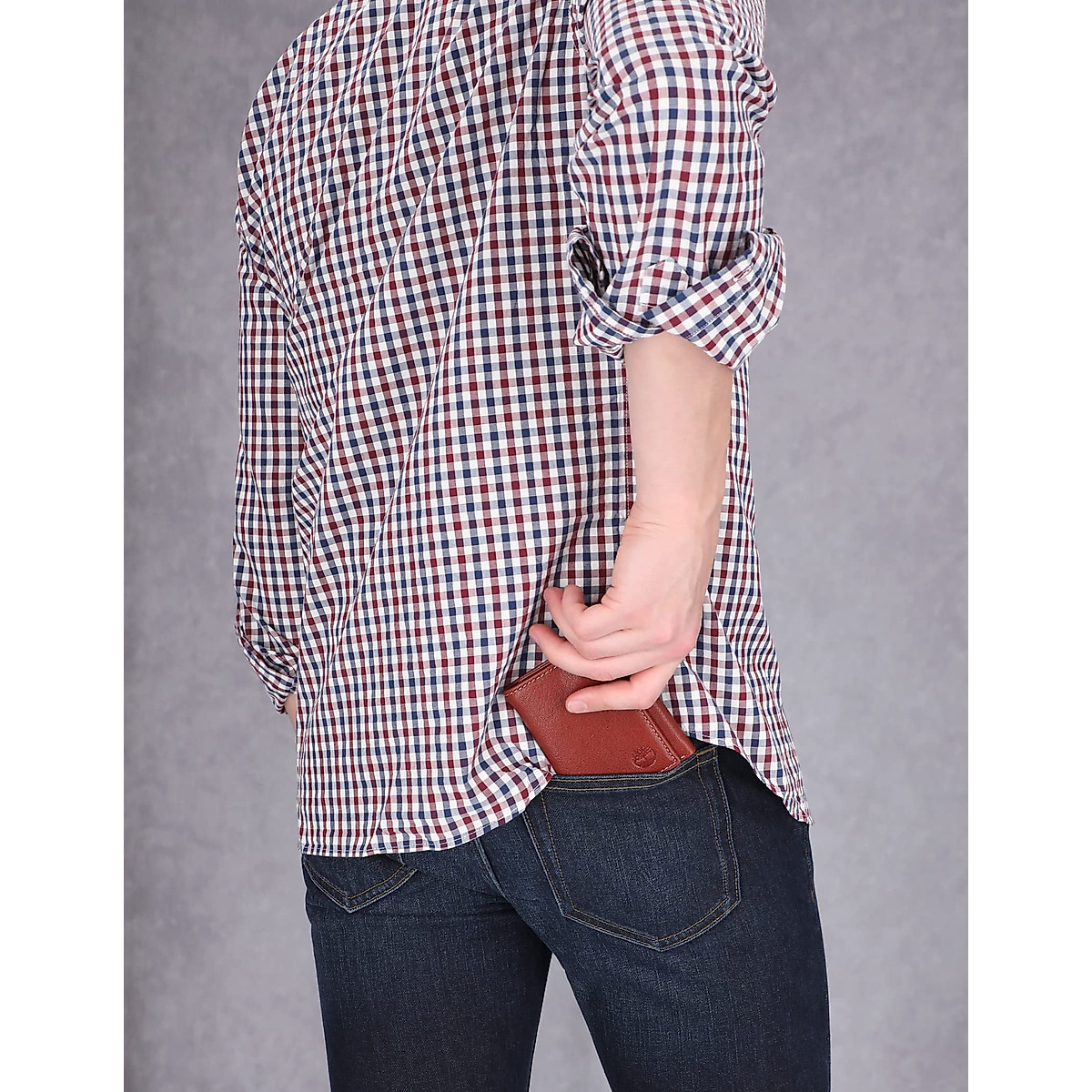 Timberland Men's Leather RFID Blocking Trifold Wallet, Brown, One Size