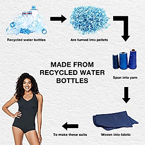 Speedo Women's Standard Swimsuit One Piece V-Neck Shirred Halter Moderate Cut, Black, 12