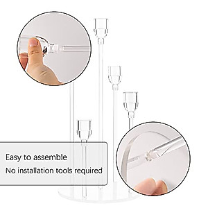 Fullvaseer Acrylic 5 Arms Candle Holder Clear Candelabra Centerpieces for Wedding Living Room Dinner Table Christmas Decoration