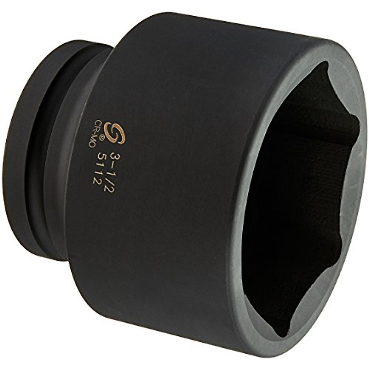 SUNEX TOOLS 5112 1" Drive Standard 6 Point Impact Socket 3-1/2"