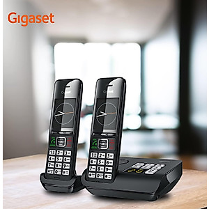 Gigaset Comfort 552A Duo - 2 Cordless Phones - Answering Machine - Made in Germany - Elegant Design - Hands-Free Mode - Comfort Call Protection - Big Phone Book, Titanium-Black