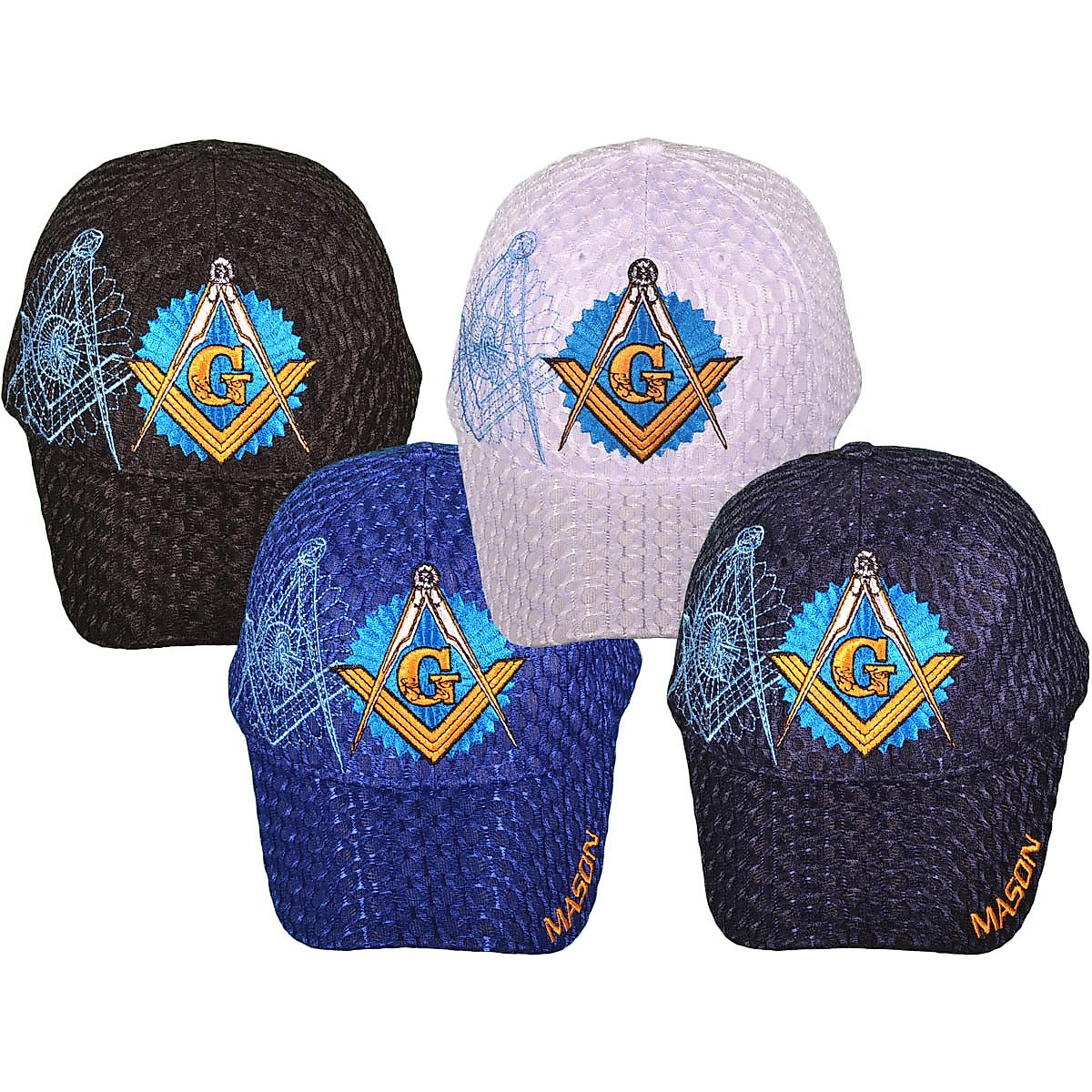 KYS **Dozen Pack** Wholesale ''Mason' Masonic Baseball Hats Caps (Assorted - 20671)