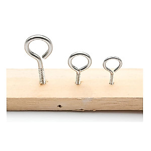 Lovelysp-0.67 inch Stainless Steel Eye Screws; Eye Hook Screws ;Screws Eye; Sheep Eye Bolt Screws(Silvery) -120pieces