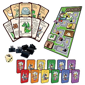Munchkin Deluxe Board Game (Base Game), Family Board & Card Game, Adults, Kids, & Fantasy Roleplaying Game, Ages 10+, 3-6 Players, Avg Play Time 120 Min, From Steve Jackson Games