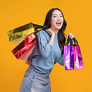 SPERPAND 18Pcs Gift Bags Medium Size-10.2" Rainbow Gift Bags With Handles-Party Favor Bags for Presents, Birthday, Wedding, Valentines, Baby Shower, Halloween, Christmas Party Favors