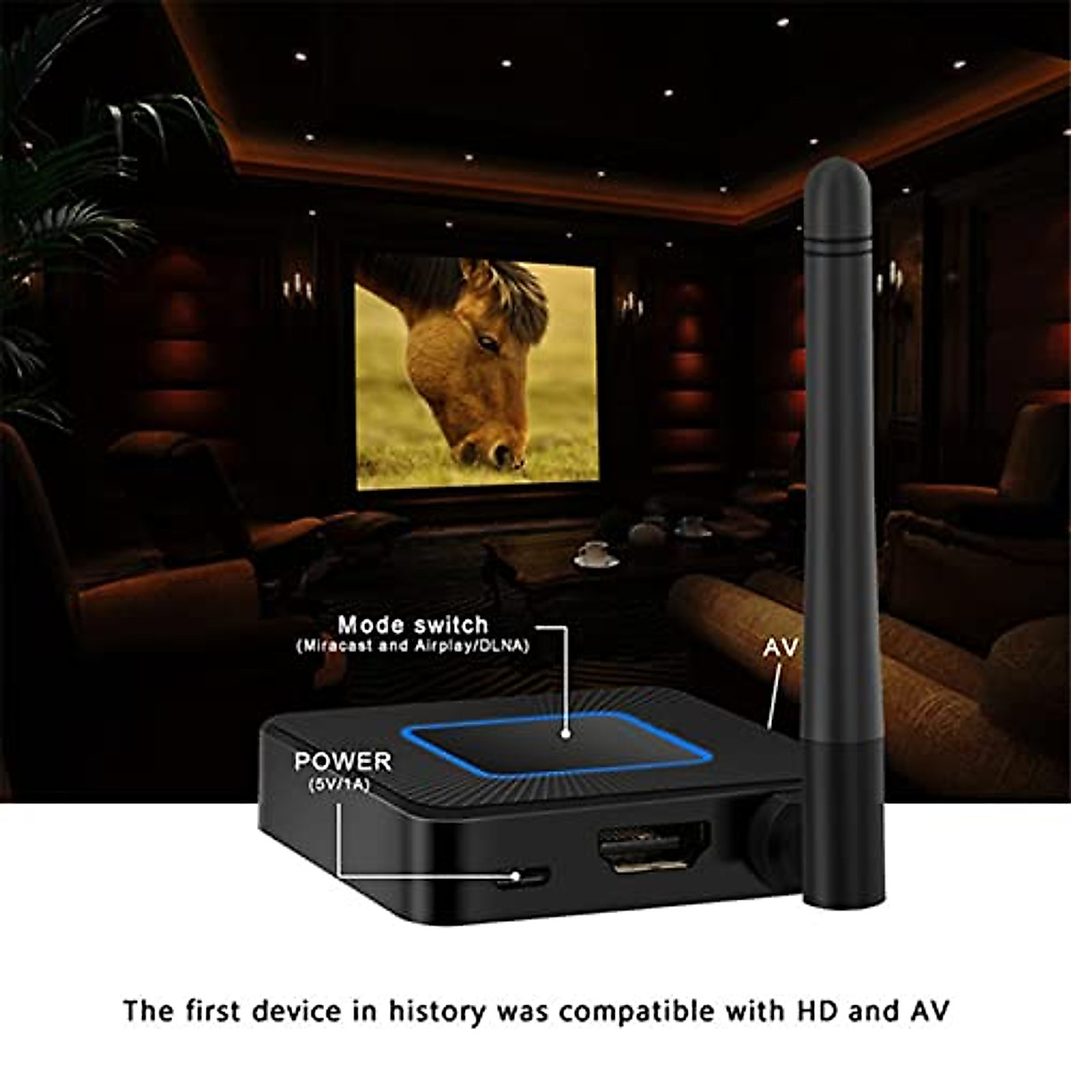 Zunate Wireless HDMI Transmitter Receiver, Wireless WiFi Display Receiver for AirPlay Mirroring OS Systems Miracast Windows Android