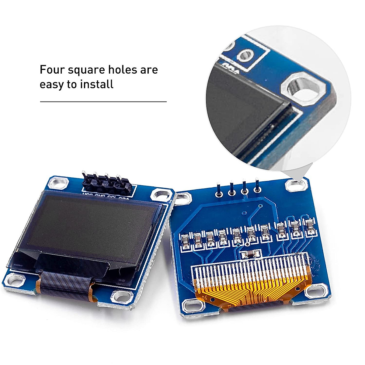 YLKOVA OLED 0.96 Inch OLED Display Module IIC SSD1306 128 64 LCD Blue with Du-pont Wire 40-Pin Female to Female, I2C Serial Self-Luminous Display Board, for Ar duino UNO R3 STM