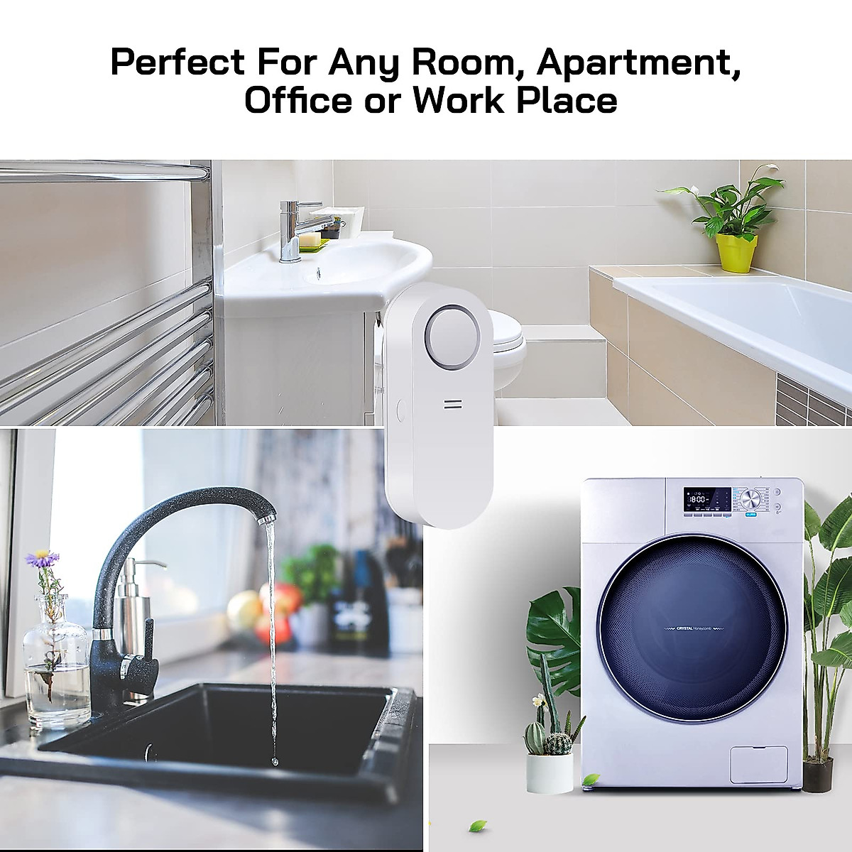 AGSHOME Water Detector Alarm, wifi Water Sensor 5-pack & Hub Kit,120db Alarm and App Alerts, Leak and Drip Alert , for Home, Basement (Not support 5G WIFI)