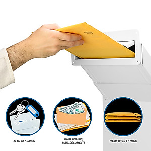 Barska CB13954 Through-The-Wall Mail Drop Box with Adjustable Chute with Key Lock, for Home & Office Document Cash Deposit Retrieval